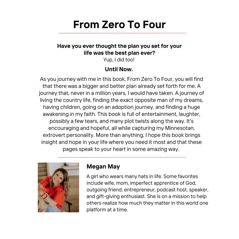 From Zero To Four Book-Signed Copy – You Matter by Megan May